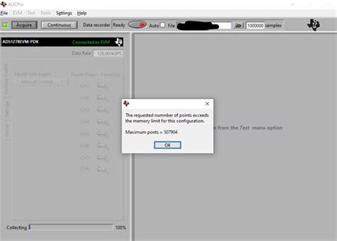 ADS EVM PDK ADCpro Data Recorder Error Code Data Converters Forum