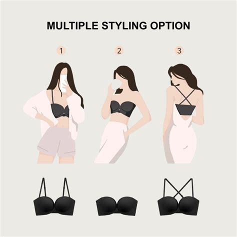 Bubblerie Fixed Cup Strapless 3d Holding Half Cup Push Up Wireless Bra