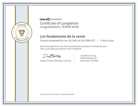 Tesnim Sassi On Linkedin Certificate Of Completion