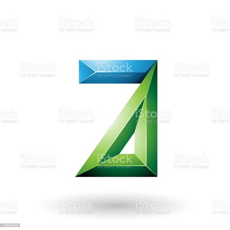 파란색과 녹색 3d 기하학적 양각된 문자 A 벡터 일러스트 레이 션 0명에 대한 스톡 벡터 아트 및 기타 이미지 0명 디자인 로고 Istock