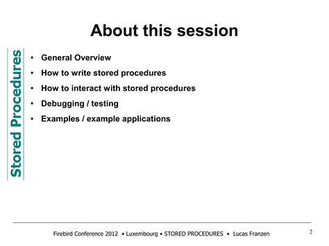 Stored Procedures In Firebird Ppt