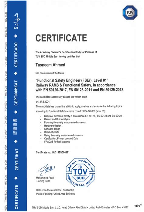 Tasneem Ahmed On Linkedin Another Milestone Unlocked Fscpl01 Tuvsud Rams 20 Comments