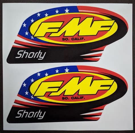 Sticker Autocollant Fmf Shorty X2 125 Mm X 50 Mm Autocollant Décalcomanie Stickers