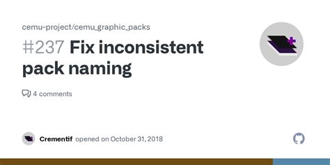 Fix Inconsistent Pack Naming · Issue 237 · Cemu Projectcemugraphicpacks · Github