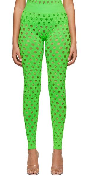 Maisie Wilen Green Perforated Leggings