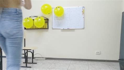 Sex Beauty With Balloons Bouncing And Shaking Red Car Dacia