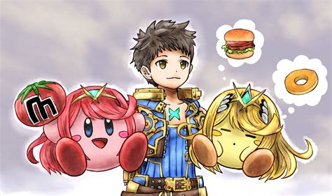 Pyra Kirby Mythra And Rex Xenoblade Chronicles And 3 More Drawn By