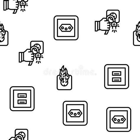 Socket Power Electrical Accessory Vector Seamless Pattern Stock Vector Illustration Of
