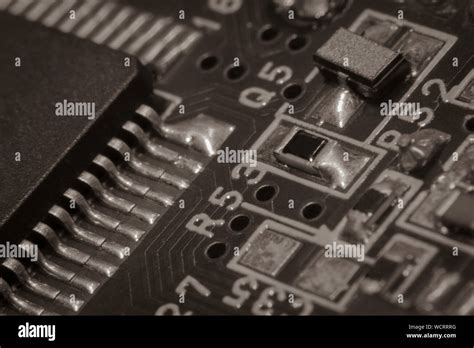 Macro Shot Electronic Microchip Close Up Picture Stock Photo Alamy