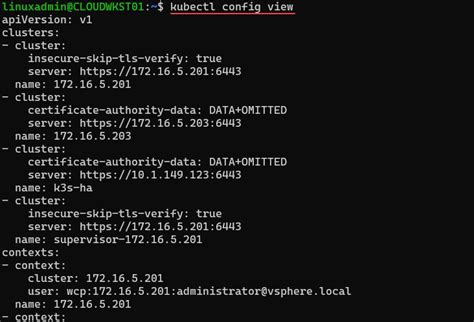 kubectl get context list kubernetes cluster connections context