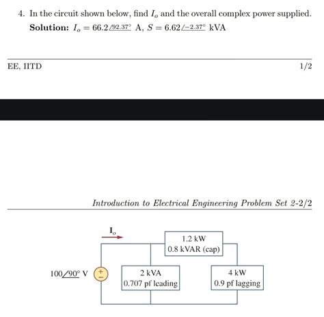 Solved In The Circuit Shown Below Find IO And The Chegg