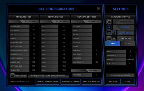 No Recoil Cyber Hunter Rclmacro Engine Autodetection Maker