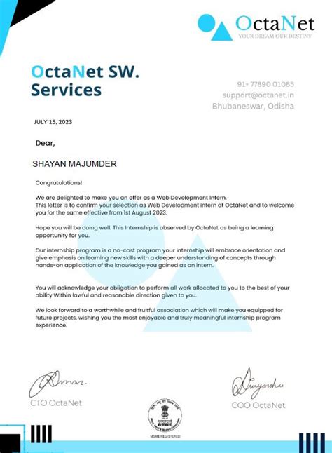 Webdevelopment Internship Octanet Excitingtimes Learningopportunity Shayan Majumder
