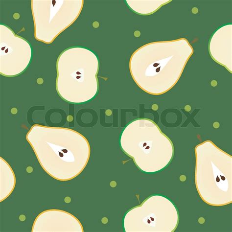 Seamless Texture With Pear In Section Stock Vector Colourbox