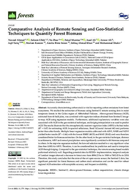 Pdf Comparative Analysis Of Remote Sensing And Geo Statistical