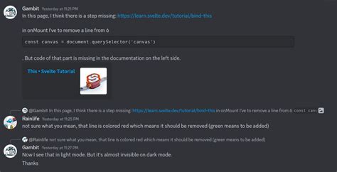 Red Diff Lines Not Visible In Dark Mode Issue 377 Sveltejs Learn