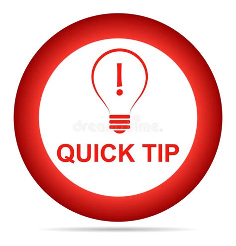 Quick Tip Red Button Help And Suggestion Concept Stock Vector Illustration Of Advice Icons