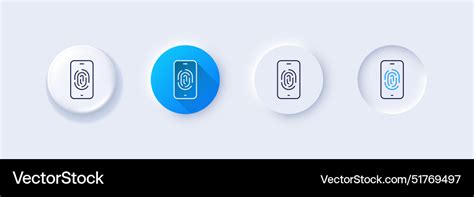 Fingerprint Line Icon Finger Print Scan Sign Vector Image