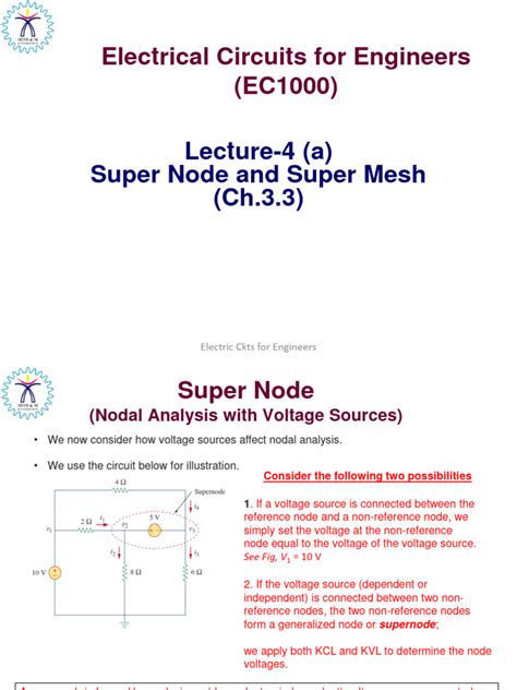 Lecture 4 A Super Node And Super Mesh Analysis Pdf