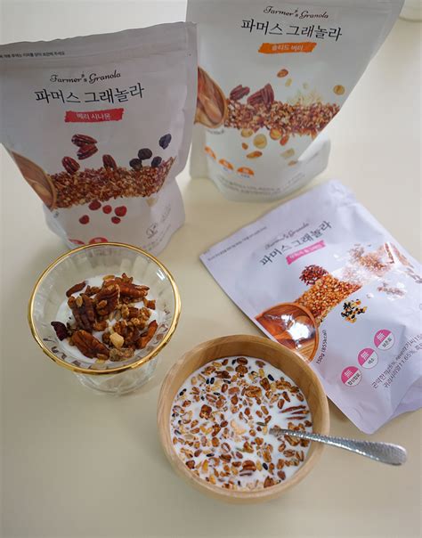 아침식사대용 무설탕 그래놀라 맛있는 비건 통곡물 파머스 그래놀라 미상유