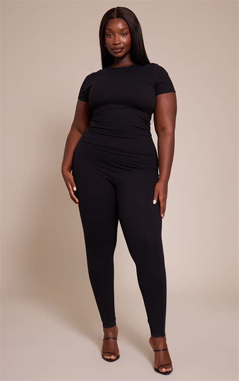 Plus Black Sculpt Ruched Side Jumpsuit Plus Size Plt Uae
