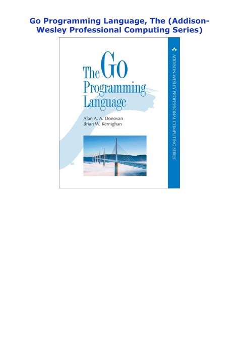 Pdf Go Programming Language The Addison Wesley Professional Computing Series By Netrum
