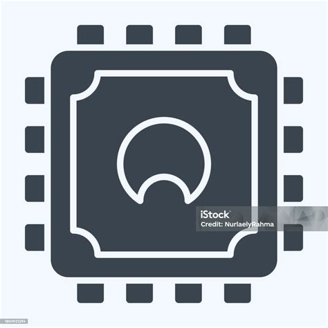 아이콘 Cpu 컴퓨터 기호와 관련이 있습니다 글리프 스타일 심플한 디자인 편집 가능 간단한 일러스트레이션 0명에 대한 스톡 벡터