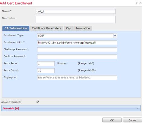 Install Certificate Using Scep Enrollment Via Fmc On Ftd Cisco Community