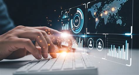 Global Business Analytics Dashboard Kpi Data Monitoring Stock Illustration Illustration Of