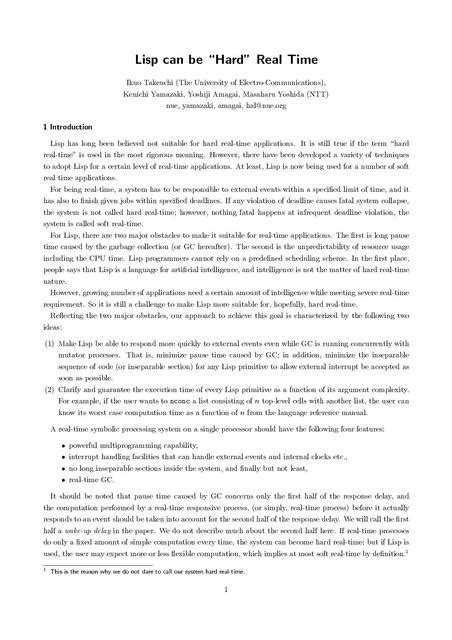 Lisp For Hard Realtime Systems 1998 Hackernews Udocz