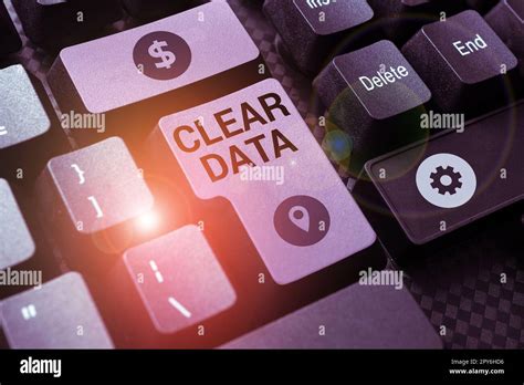 Conceptual Display Clear Data Internet Concept Act Of Removing Unwanted Data Or Information In
