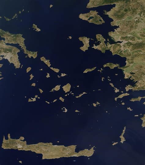 Image Satellite De La Mer Égée Orientale