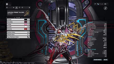 Pc Garuda Primes Talons Not Keeping Custom Colors Rwarframe