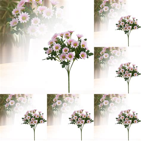 6pcs Artificial Silk Daisy Flowers Multi Color Daisies For Home Decor