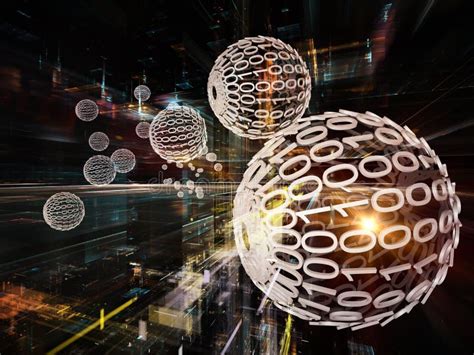 abstract spherical algorithm analysis data with blurred lines and lens effects ai stock