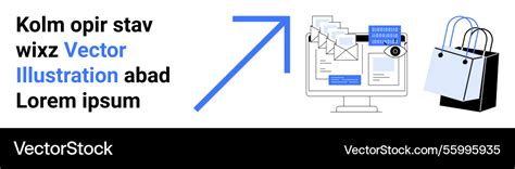 E Commerce Workflow Featuring Emails Digital Vector Image