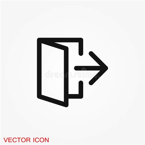 The Exit Icon Logout And Output Outlet Out Symbol Vector Logo Stock Illustration