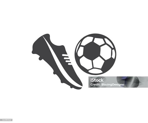 축구화와 축구공 축구 아이콘입니다 축구공 부츠 킥 볼 스포츠 인벤토리 공중에 떠 있는 축구화 공 벡터 디자인과 그림을 치고 있습니다 Championship에 대한 스톡 벡터