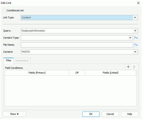 Edit Link Dialog Box
