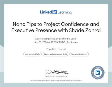 sudhindra joshi on linkedin certificate of completion