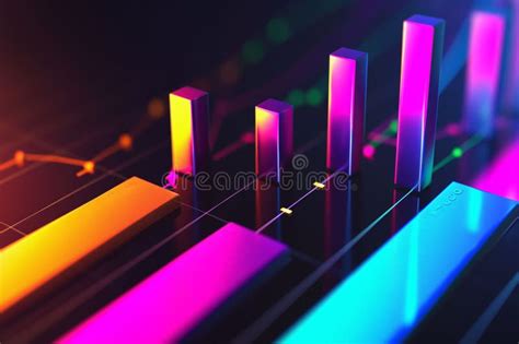 Colorful 3d Bar Chart Of Statistical Data In A Futuristic Design Glowing Bars Vibrant Colors
