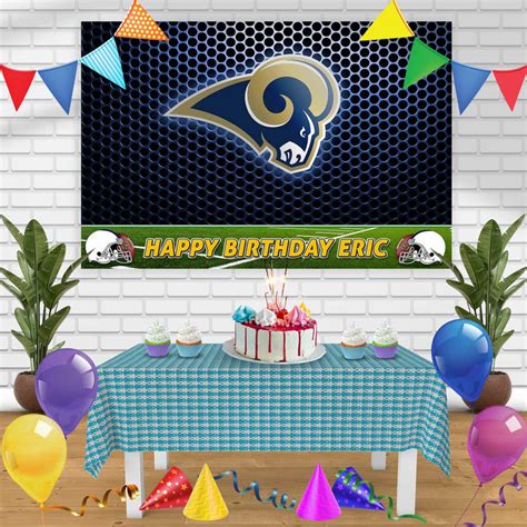 Los Angeles Rams Birthday Banner Personalized Party Backdrop Decoratio
