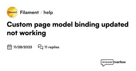Custom Page Model Binding Updated Not Working Filament