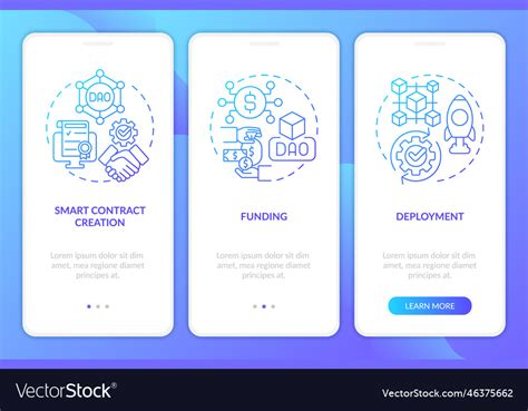Dao Lunch Stages Blue Gradient Onboarding Mobile Vector Image