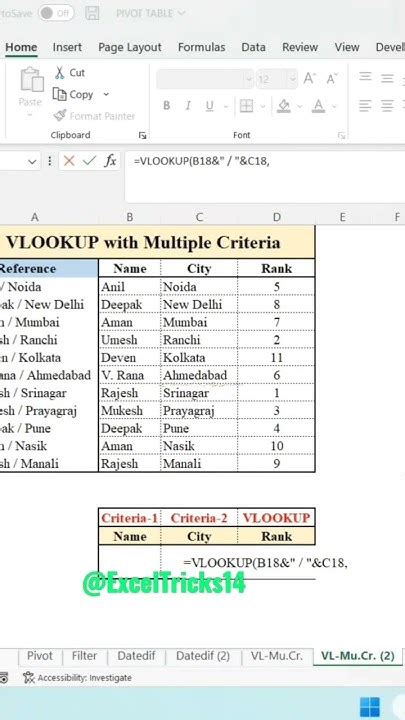 Nested Vlookup Vlookup With Multiple Criteria Vlookup Vlookup