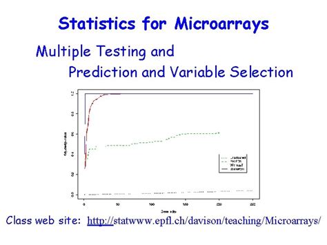 Statistics For Microarrays Multiple Testing And Prediction And