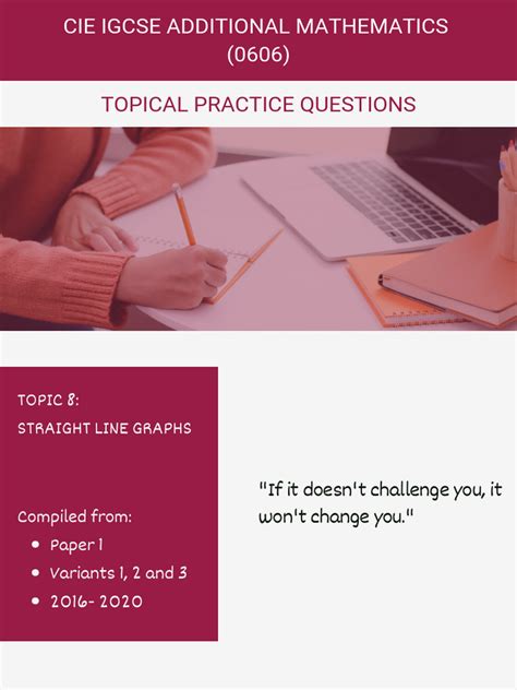 8 Cie Igcse Additional Mathematics Topical Past Paper Straight Line Graphs Pdf Perpendicular