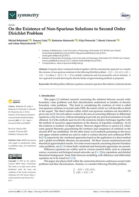 Pdf On The Existence Of Non Spurious Solutions To Second Order Dirichlet Problem