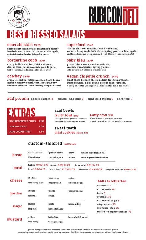 Rubicon Deli Menu San Diego