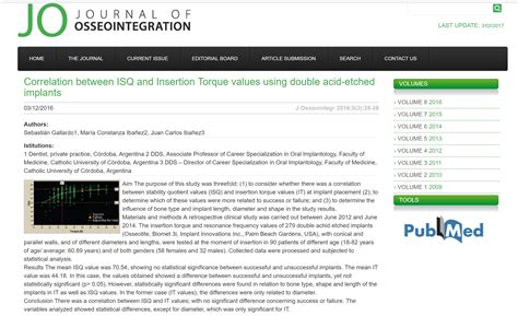 Pdf Correlation Between Isq And Insertion Torque Values Using Double